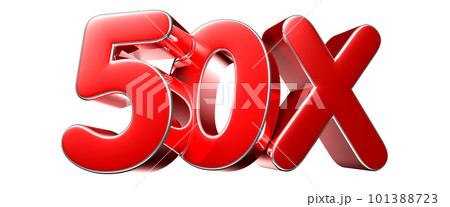 50x red 3D illustration.のイラスト素材 [101388723] - PIXTA