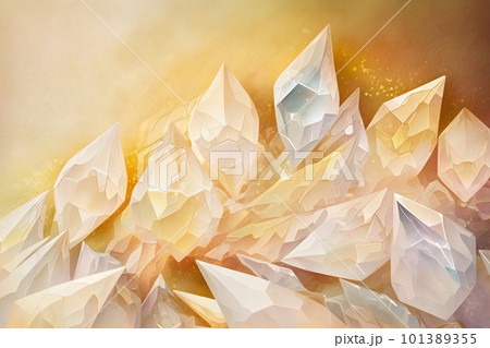 Sparkling quartz crystals watercolor backgroundのイラスト素材 [101389355] - PIXTA
