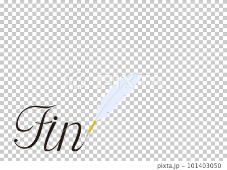 羽根ペンでFinの文字を書いて終わるのイラスト素材 [101403050] - PIXTA