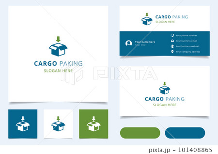 Cargo packing logo design with editable slogan....のイラスト素材 [101408865 ...