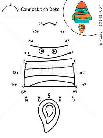 Vector space dot-to-dot and color activity with...のイラスト素材 [101414697 ...