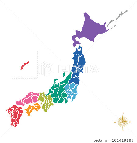 日本地図のイラスト素材 [101419189] - PIXTA