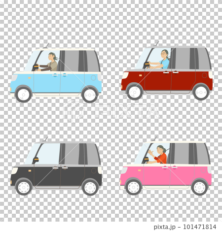 Fashionable light car and driver vector material - Stock Illustration ...