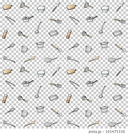 Kitchen utensils background material color - Stock Illustration ...