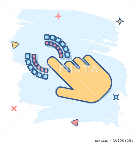 Vector cartoon click hand icon in comic style....のイラスト素材 [101503589 ...