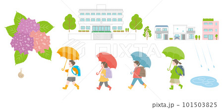 通学する子供のイラスト素材 [101503825] - PIXTA