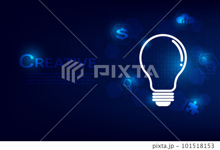 Creative thinking digital technology background. のイラスト素材 [101518153 ...