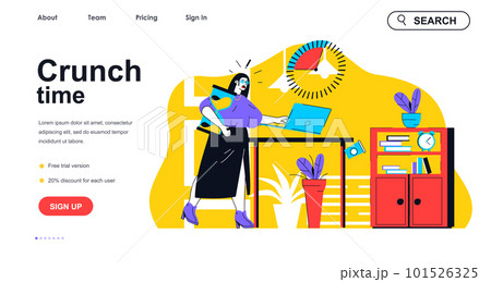 Crunch time concept for landing page template....のイラスト素材 [101526325 ...