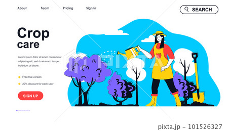 Crop care concept for landing page template....のイラスト素材 [101526327] - PIXTA