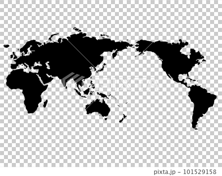monochrome world map - Stock Illustration [101529158] - PIXTA