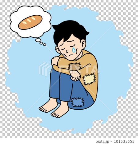 starving boy - Stock Illustration [101535553] - PIXTA