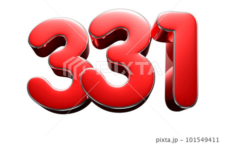 Number 331 red 3D.のイラスト素材 [101549411] - PIXTA