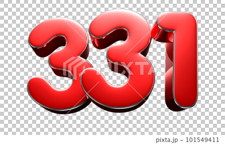 Number 331 red 3D.のイラスト素材 [101549411] - PIXTA