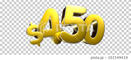 450 dollar figure gold 3D.-插圖素材 [101549419] - PIXTA圖庫