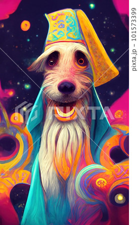An abstract surrealistic animal wizard. Lots of...のイラスト素材 [101573399 ...
