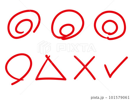 二重丸、丸、三角、バツ等のアイコンセットのイラスト素材 [101579061] - PIXTA