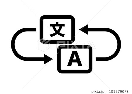 シンプルな言語翻訳アイコン。外国語翻訳。ベクター。のイラスト素材 [101579073] - PIXTA