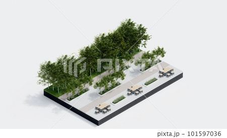 environment isometric park nature. isometric...のイラスト素材 [101597036] - PIXTA
