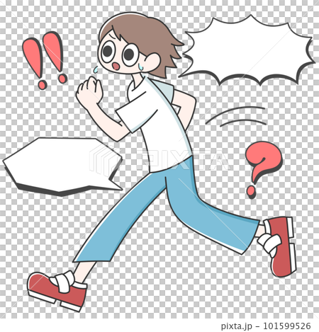 person running frantically - Stock Illustration [101599526] - PIXTA