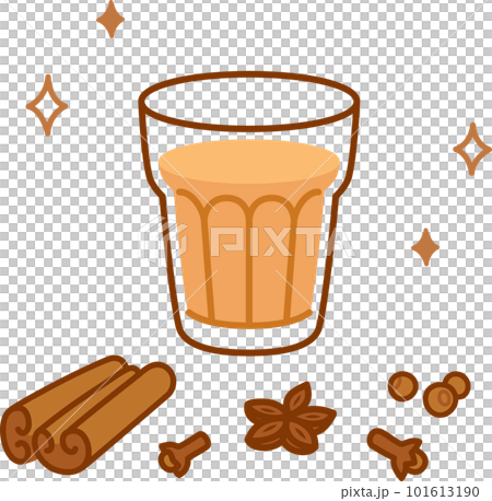Masala chai tea doodle drawingのイラスト素材 [101613190] - PIXTA