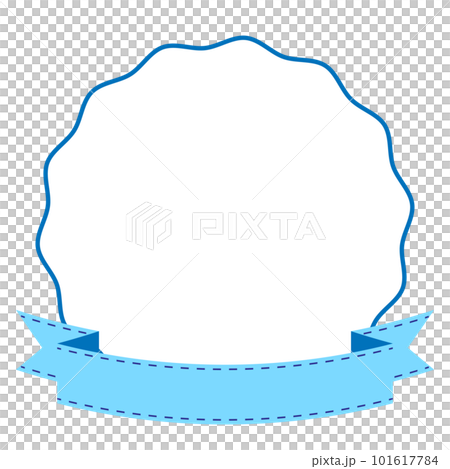 Rough loose round frame of blue ribbon - Stock Illustration [101617784 ...