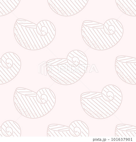 Line Seashells vector seamless pattern. Sea...のイラスト素材 [101637901] - PIXTA