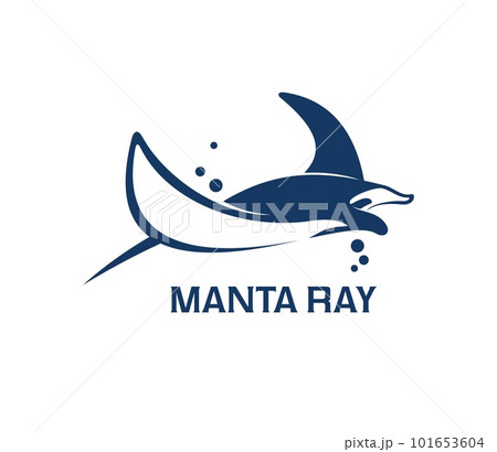 Manta ray animal icon, stingray or sting fish...のイラスト素材 [101653604] - PIXTA