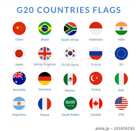 Vector G20 country flag Mexico, USA, Canada....のイラスト素材 [101656293] - PIXTA
