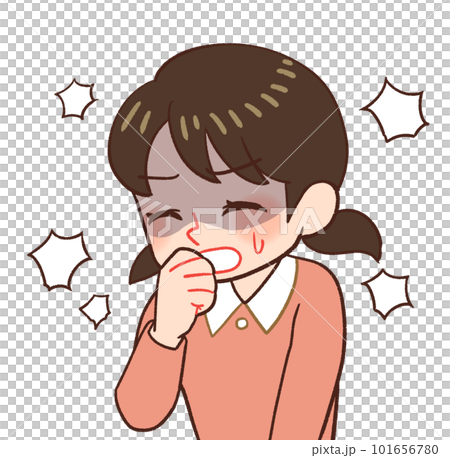 Illustration of a child coughing - Stock Illustration [101656780] - PIXTA
