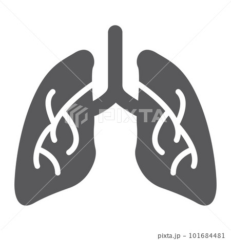 Lungs glyph icon, biology and body, organ sign,...のイラスト素材 [101684481] - PIXTA