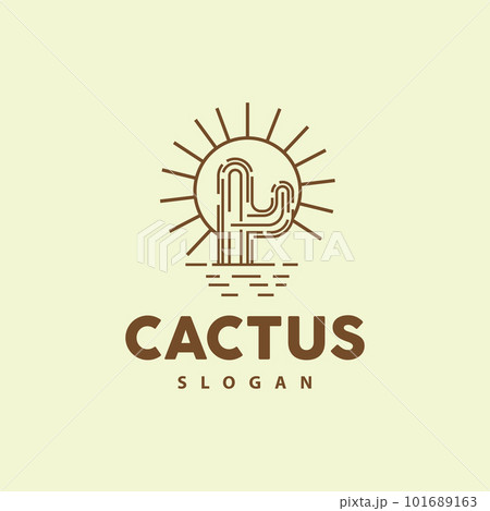 Cactus Logo, Desert Green Plant Vector, Simple...のイラスト素材 [101689163] - PIXTA
