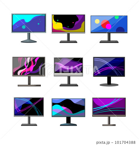 monitor pc set cartoon vector illustrationのイラスト素材 [101704388] - PIXTA