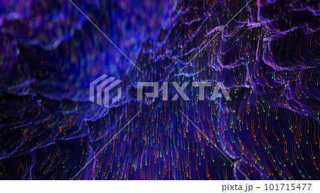 Digital background, violet dot waves with...のイラスト素材 [101715477] - PIXTA