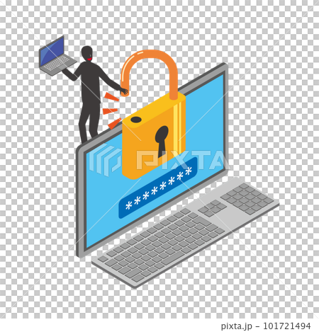Image illustration of unauthorized login to PC - Stock Illustration ...