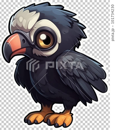 Funny and cute bird transparency sticker,...のイラスト素材 [101734230] - PIXTA