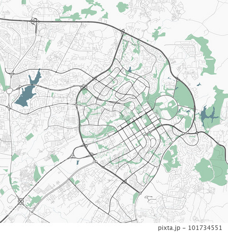 Abuja map, capital city of Nigeria. Municipal...のイラスト素材 [101734551] - PIXTA
