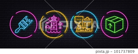 Inventory report, Brush and Lighthouse minimal...のイラスト素材 [101737809] - PIXTA