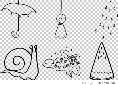 Six types of June cartoon hand-drawn - Stock Illustration [101740130 ...