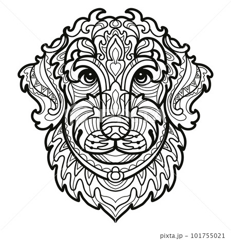 Golden Retriever Face Coloring Pages