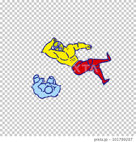 Elbow drop professional wrestling professional... - Stock Illustration ...