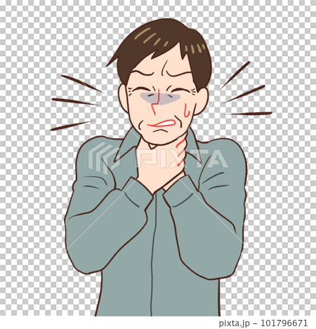 Illustration of a man choking - Stock Illustration [101796671] - PIXTA