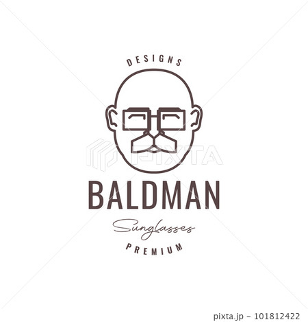 Bald Man Logo Bald Bearded Vector Images | Depositphotos