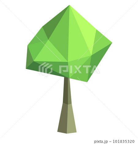 Abstract low poly tree icon isolated. Geometric...のイラスト素材 [101835320 ...