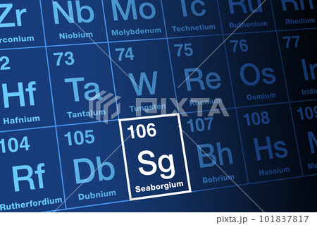 Seaborgium, on the periodic table. Radioactive,...のイラスト素材 [101837817 ...