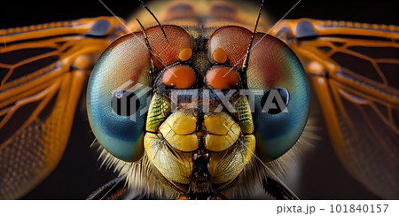 Insect Head Macro Photo, Dragonfly Close-Up,...のイラスト素材 [101840157] - PIXTA