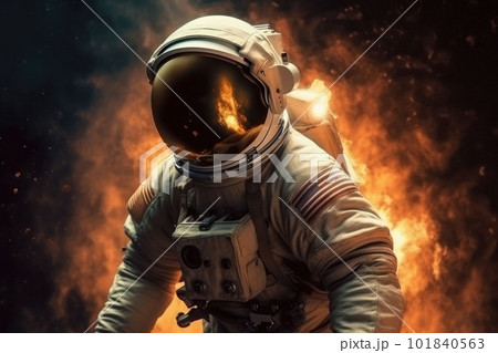 Astronaut firefighter on the alien planet....のイラスト素材 [101840563] - PIXTA