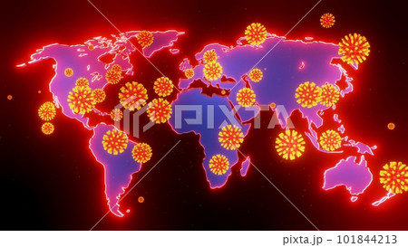 3d render. map of earth is highlighted in glow...のイラスト素材 [101844213 ...