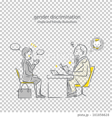 Interviewer reluctant to hire women Job hunting... - Stock Illustration ...