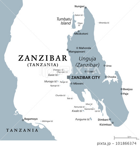 Zanzibar Island, Unguja, Tanzania, gray...のイラスト素材 [101866374] - PIXTA