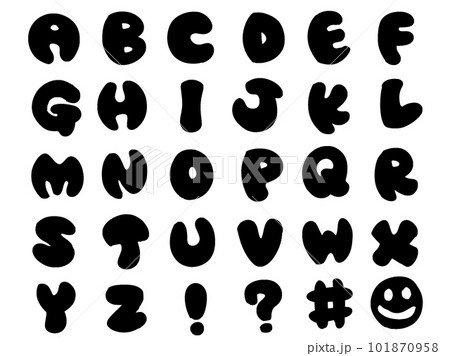 丸っこいかわいいアルファベットフォントのイラスト素材 [101870958] - PIXTA
